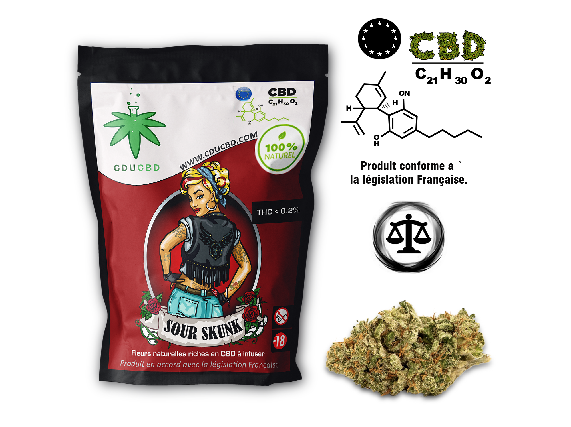 Découvrez la Sour Skunk - Fleurs CBD - haute qualité